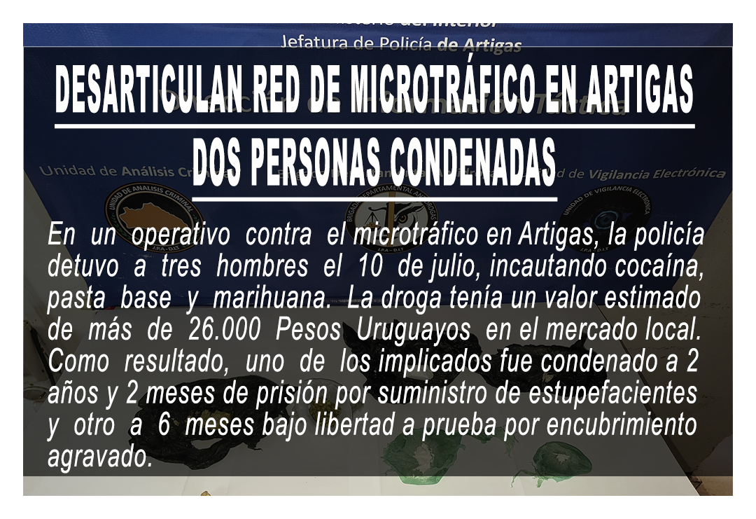 Desarticulan red de microtráfico en Artigas | MI